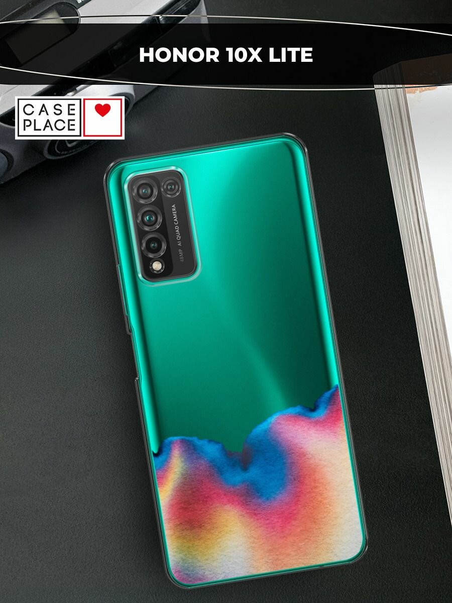 Чехол на Honor 10X Lite / Хонор 10X Лайт с принтом Акварельное сочетание, прозрачный