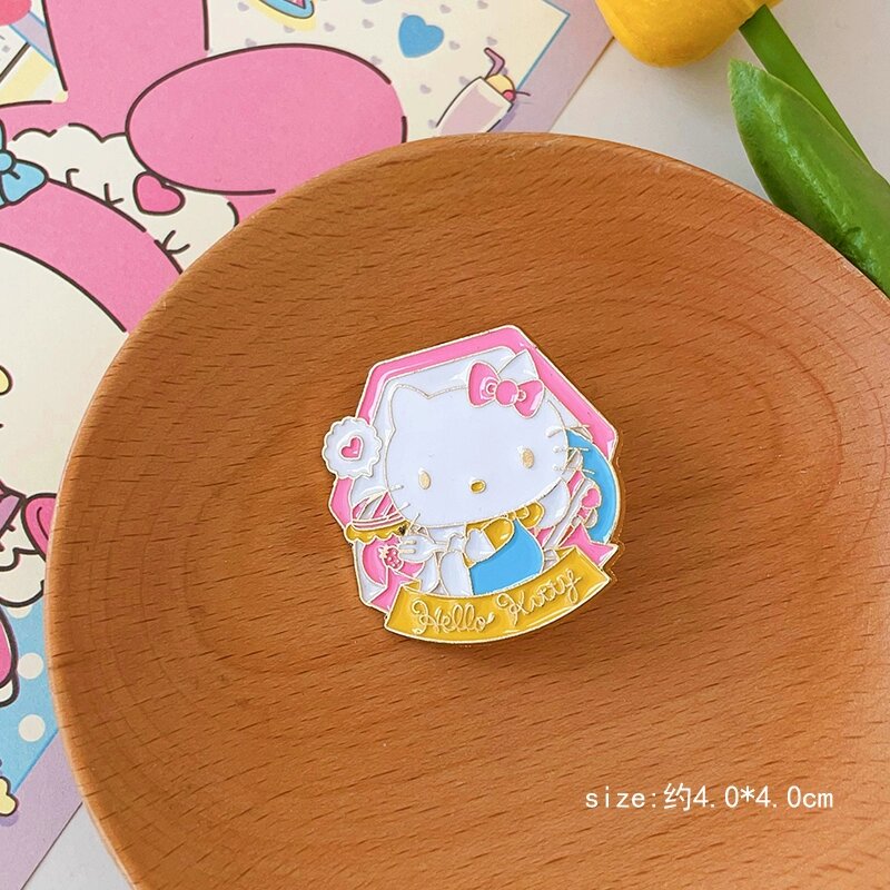 MINISO Металлический значок Sanrio Kuromi, милая брошь JK, дизайнерская булавка для одежды, детская медаль для украшения