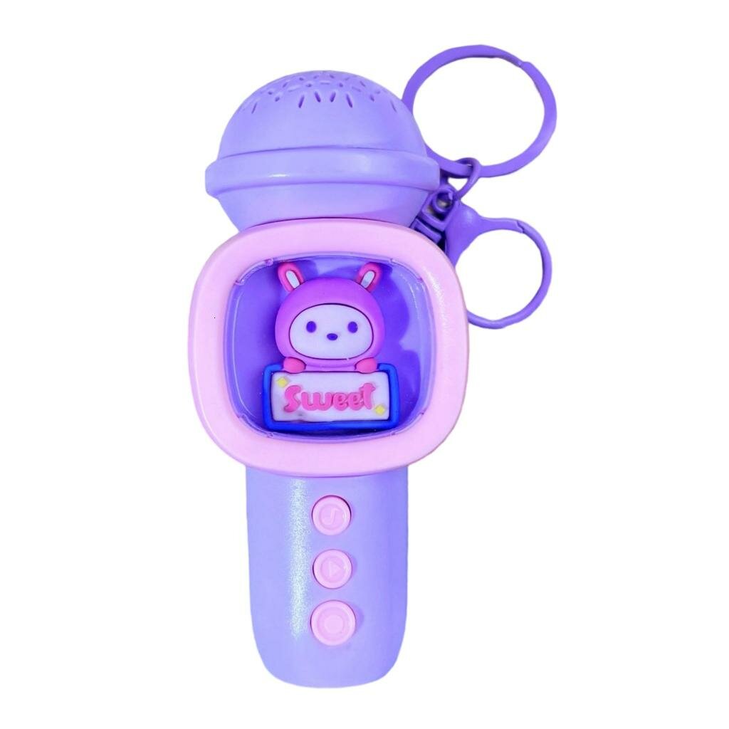 Детский микрофон-брелок с записью голоса, Фиолетовый