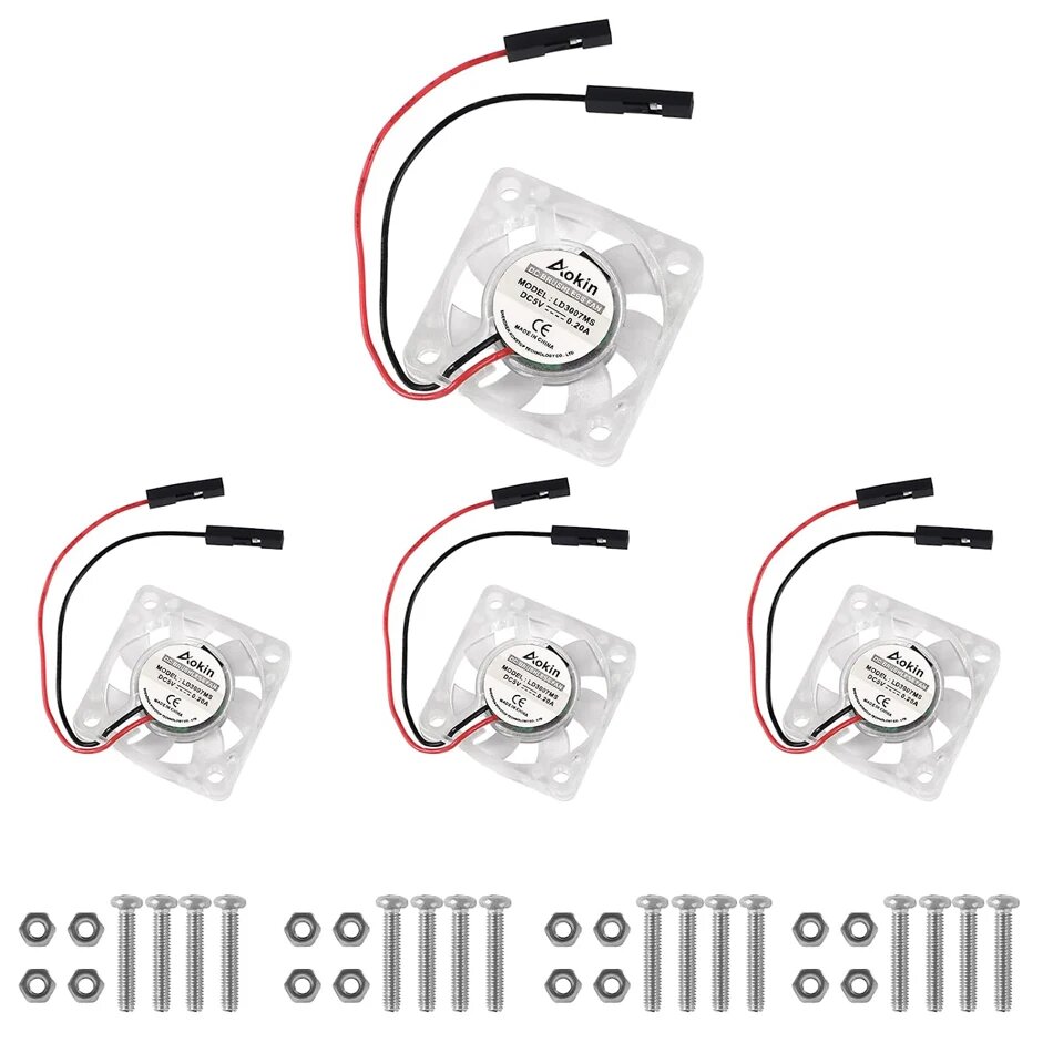 CRIMP Мини вентилятор для Raspberry Pi 3,3В/5В transparent