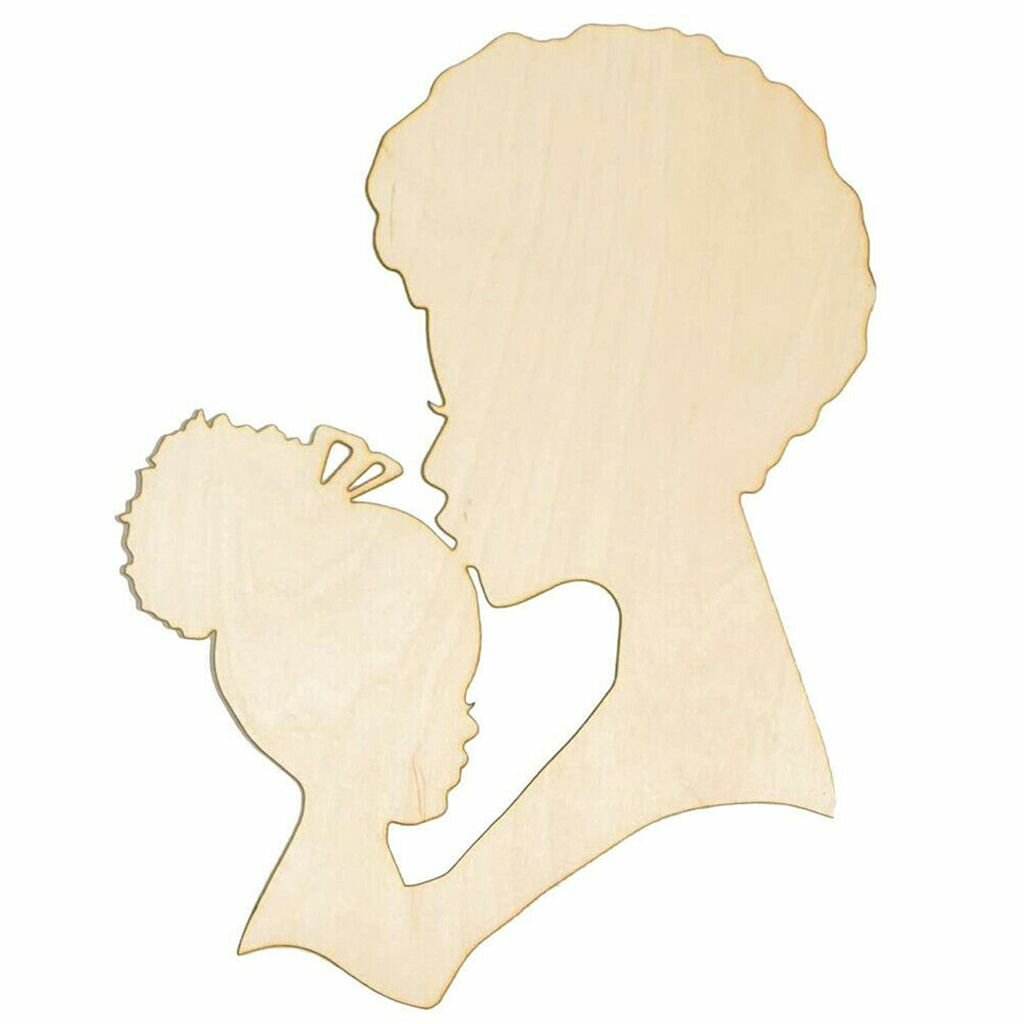 Шаблон для рисования "Силуэт головы" из дерева Дня Матери