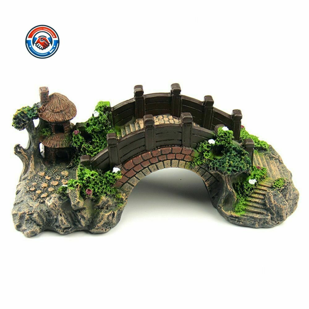 Ретро мостик декор для аквариума и террариума, смола 13 см, безопасный ландшафтный аксессуар для рыб, рептилий и растений, устойчивое дно, подарок аквариумисту