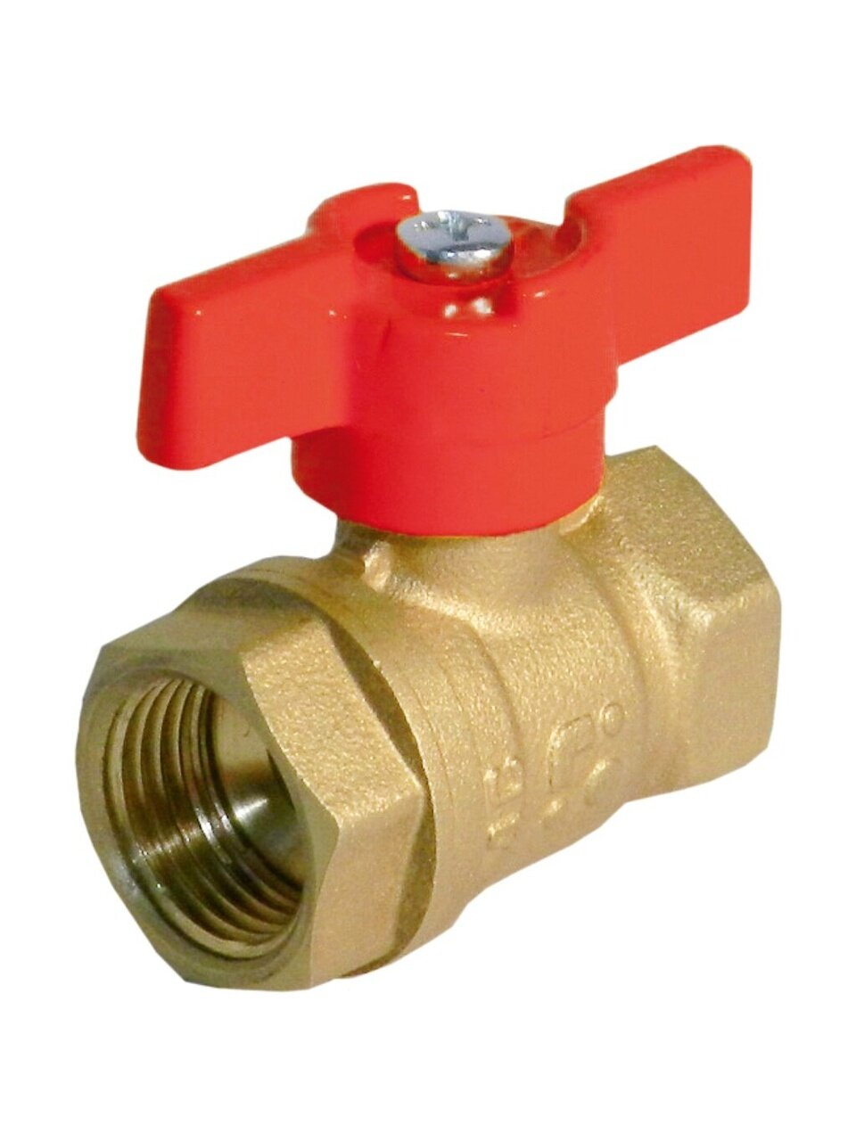 Кран для воды БАЗ 1 дюйм г-г ручка-бабочка латунный запорный для труб