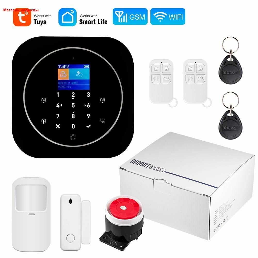 G12 Беспроводная охранная сигнализация для GSM/Wi-Fi, дома комплект сигнализации подключением к умному дому Smart Life /Tuya Smart дистанционное управлени