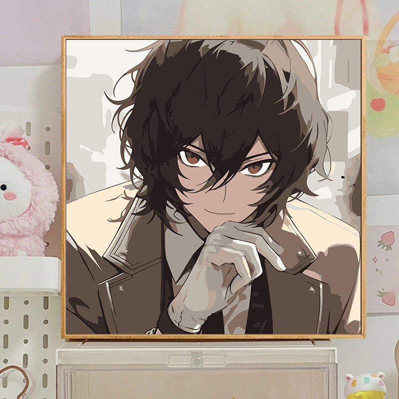 Bungo Stray Dogs Осаму Дадзай DIY Цифровая масляная живопись Раскраска ручной работы Накахара Чуя Аниме товары Акриловая живопись