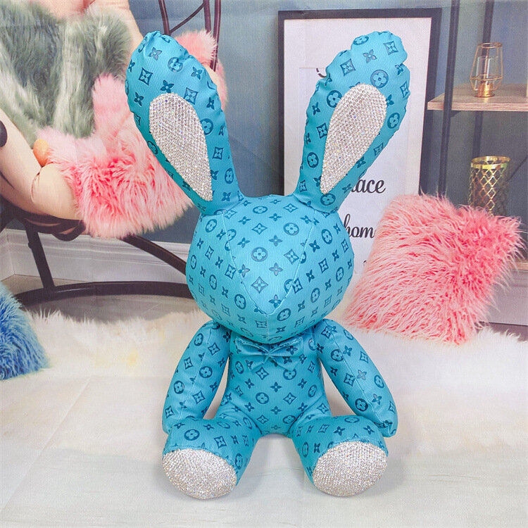 Новая ручная кукла из ткани с ринстонами, интернет-знаменитость, кукла-зайчик с инкрустированными ринстонами, игрушка для автомобиля и гостиной