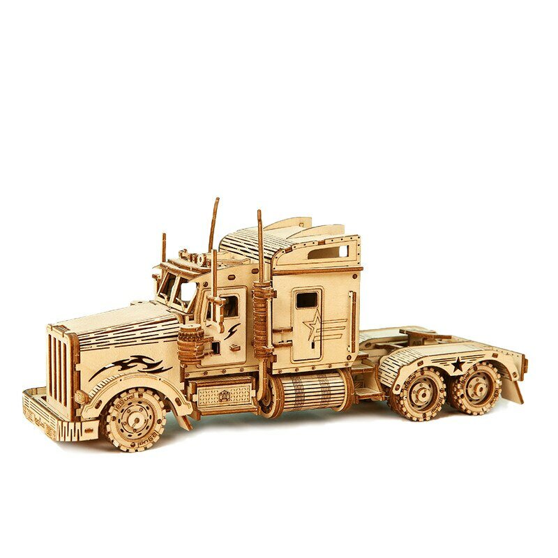 DIY Wood Американский большой грузовик модель строительный набор 3D головоломка игра сборка игрушка подарок взрослый 1:40 модель строительный набор (дерево)