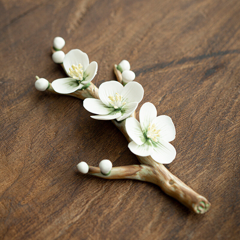 Ручная работа, подставка для благовоний в виде цветка сливы, керамическая цветочная подставка, креативная подставка для ручек, декор для японской чайной церемонии, маленький орнамент для поклонения Будде