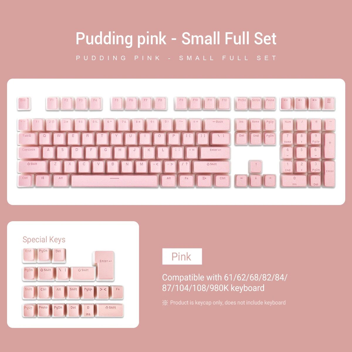 129 клавиш Pudding Keycaps OEM профиль PBT двойного литья для механической клавиатуры с переключателем Mx, ISO-раскладка, RGB подсветка