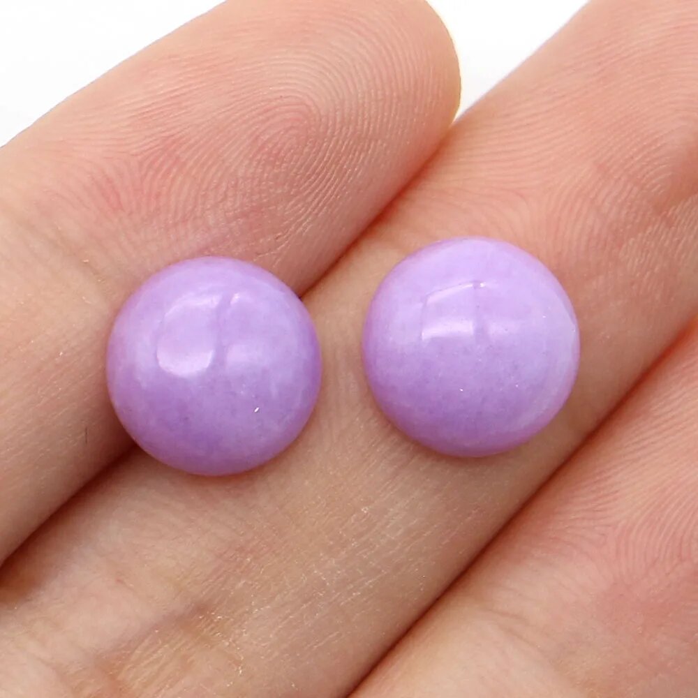 Бусины из натурального камня 5 шт. Фиолетовый, Purple Jade