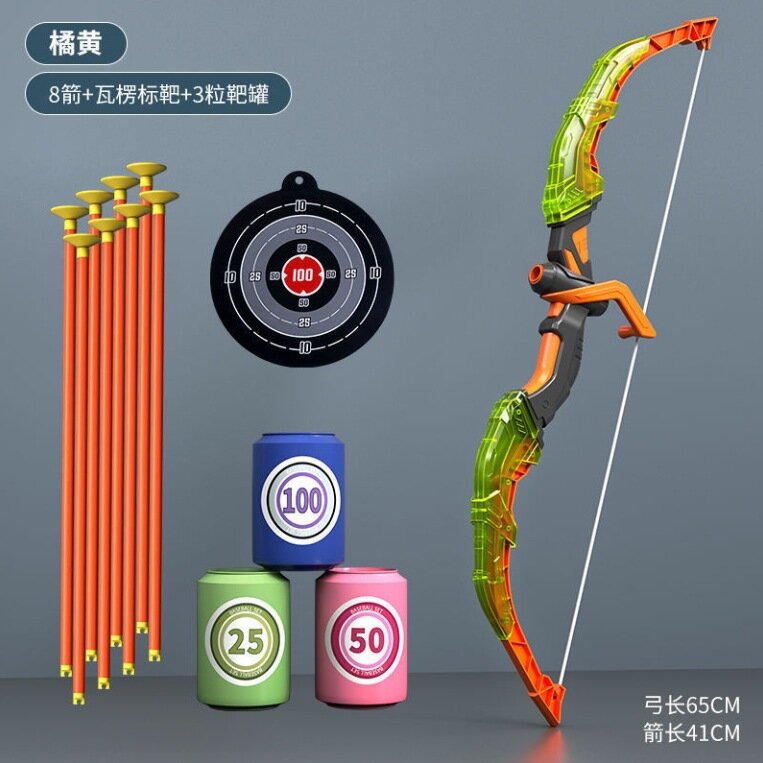 Детские игрушки для взаимодействия родителей и детей, начинающий стрелковый мишень с присоской, любимая игрушка для мальчиков, светящийся арбалет