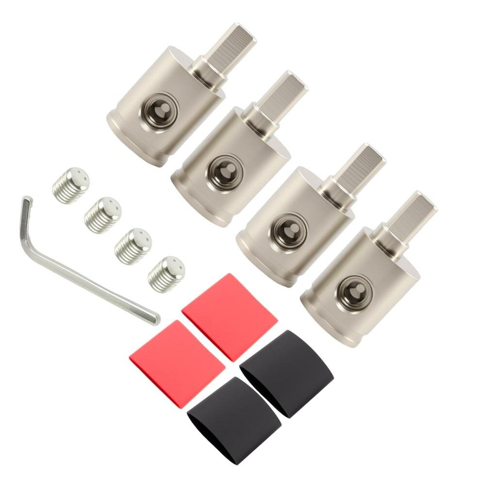 2 пары автомобильных клемм питания Материал клемм для медиатора Разъемы аудиокабеля Быстрая установка Универсальная посадка