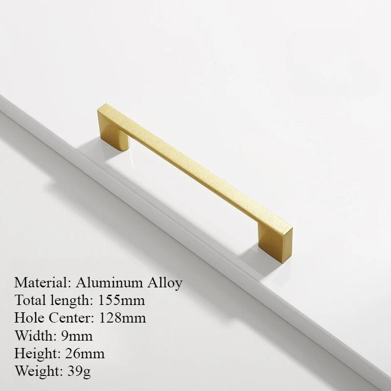 Ручка для мебели алюминиевая Matte Gold 128MM