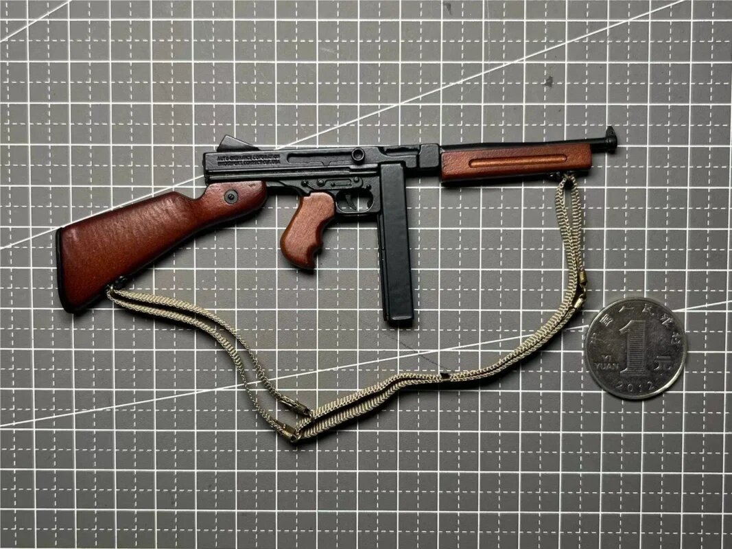 Модель пистолета-пулемёта Томпсона 1/6 Metal+Wood для фигурок 12 дюймов