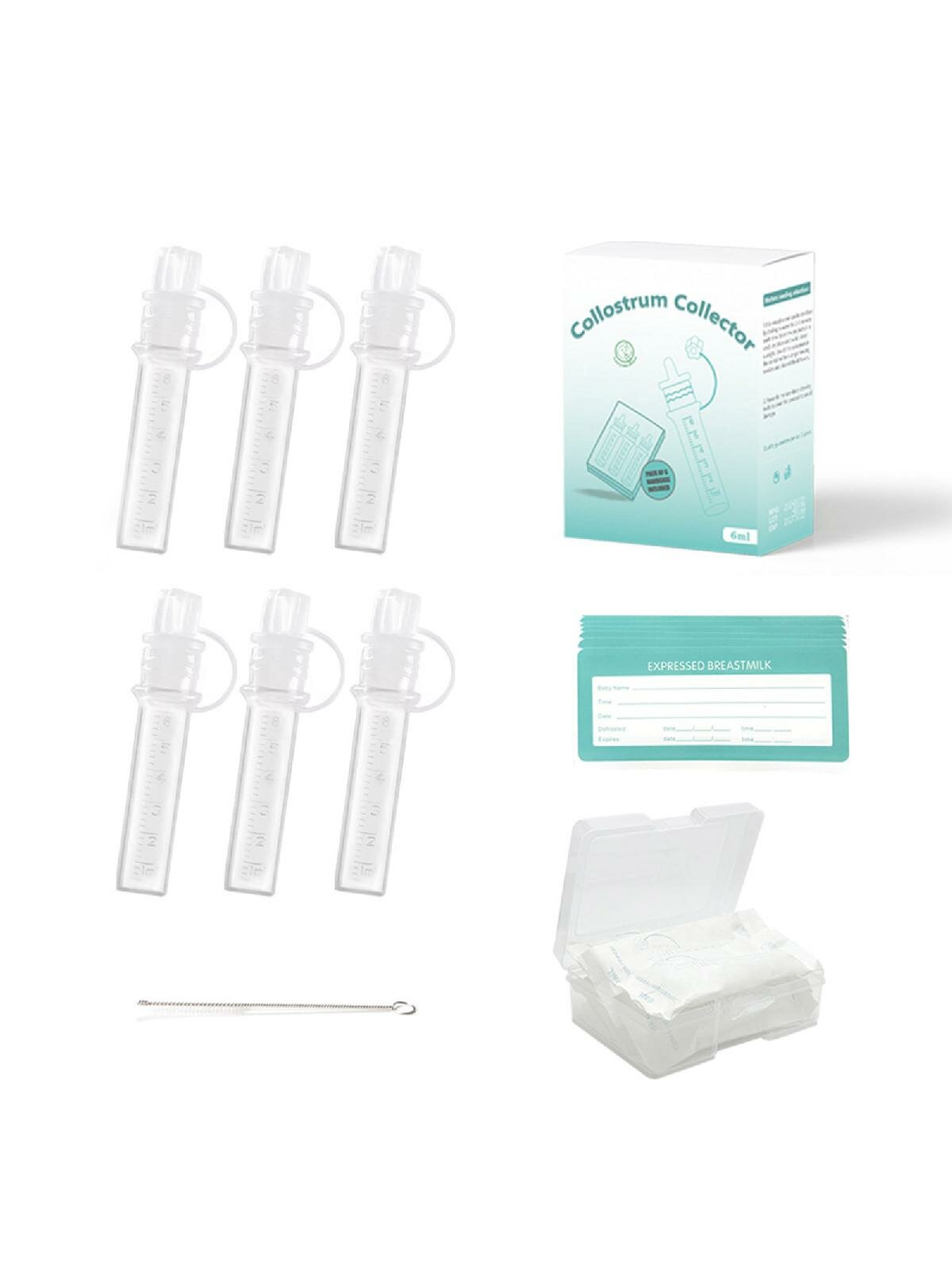 6шт Раствора для хранения грудного молока Контейнер для сбора молозива тюбик 6 мл