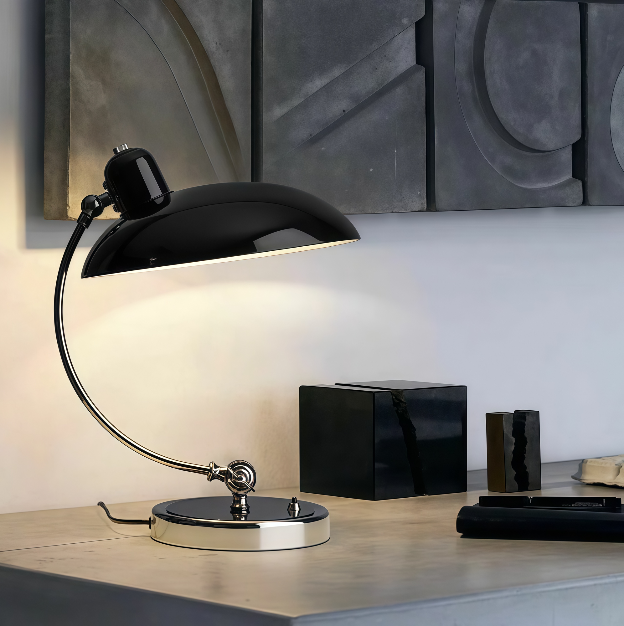 Лампа настольная Clear Lighting, E27, теплый белый свет, металл，чёрный