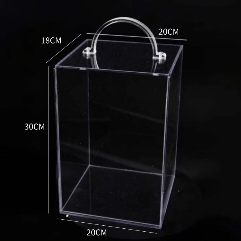 Акриловая ручная коробка для цветочных композиций, свежий букет цветов, упаковочная коробка для цветов, DIY материал, водонепроницаемая, прозрачная, легкая роскошная подарочная коробка