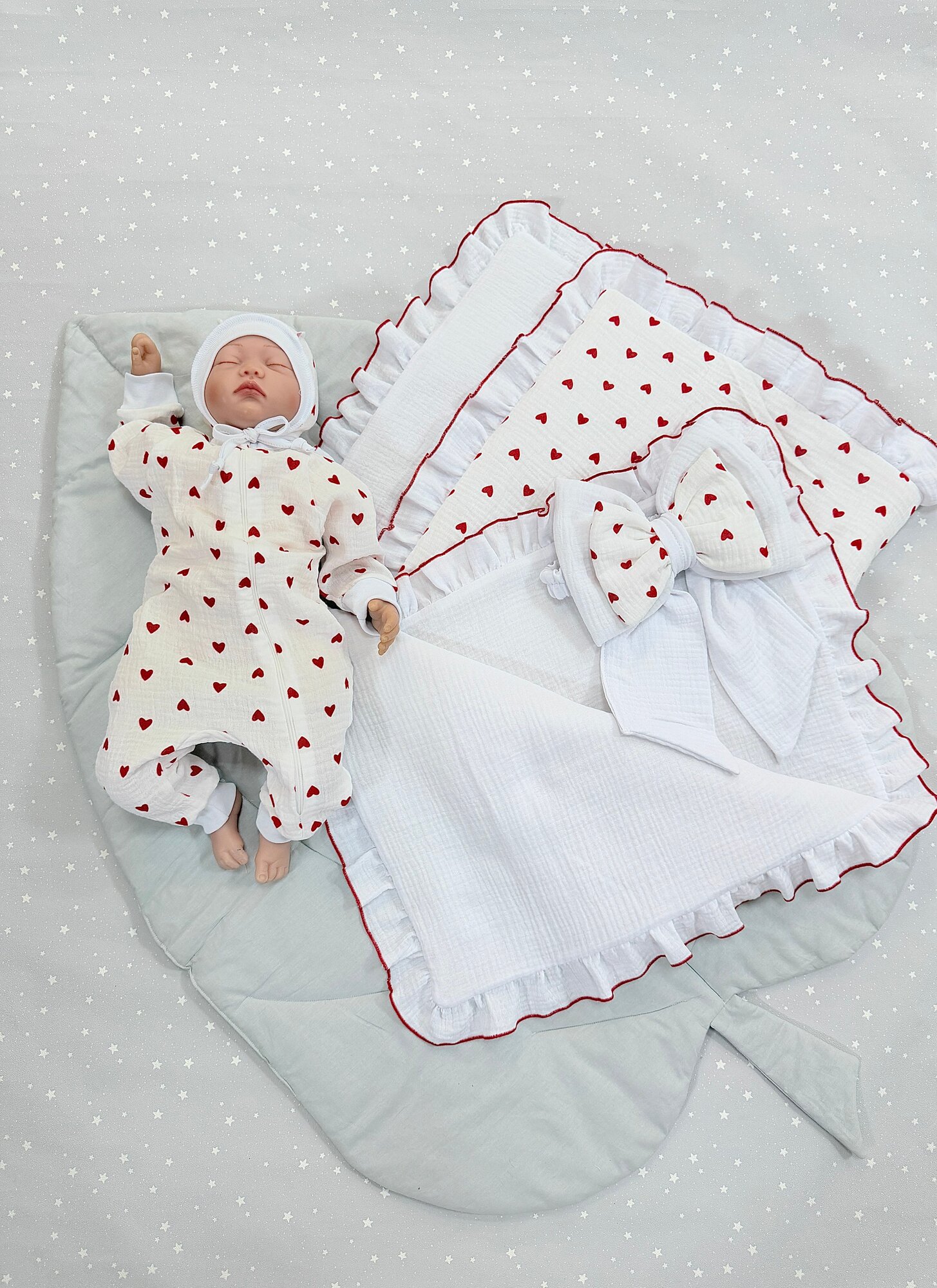 Летний комплект на выписку ALMeretskaya "Мармеладка", хлопок, белый, размер 56