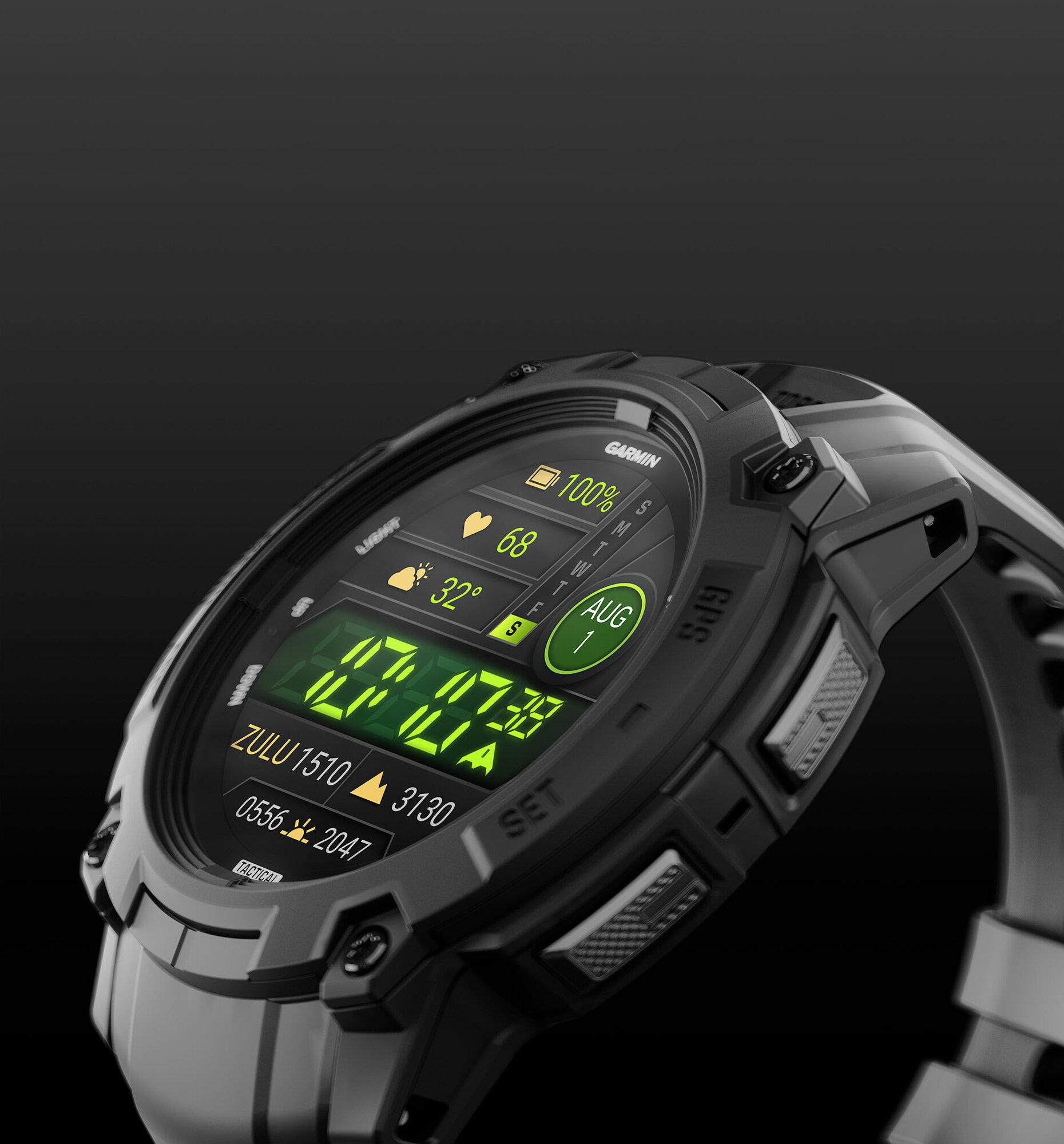 Смарт-часы Garmin Instinct 3 Tactical Edition AMOLED 50mm Black, черный тактикал, 010-03020-50, европейская версия