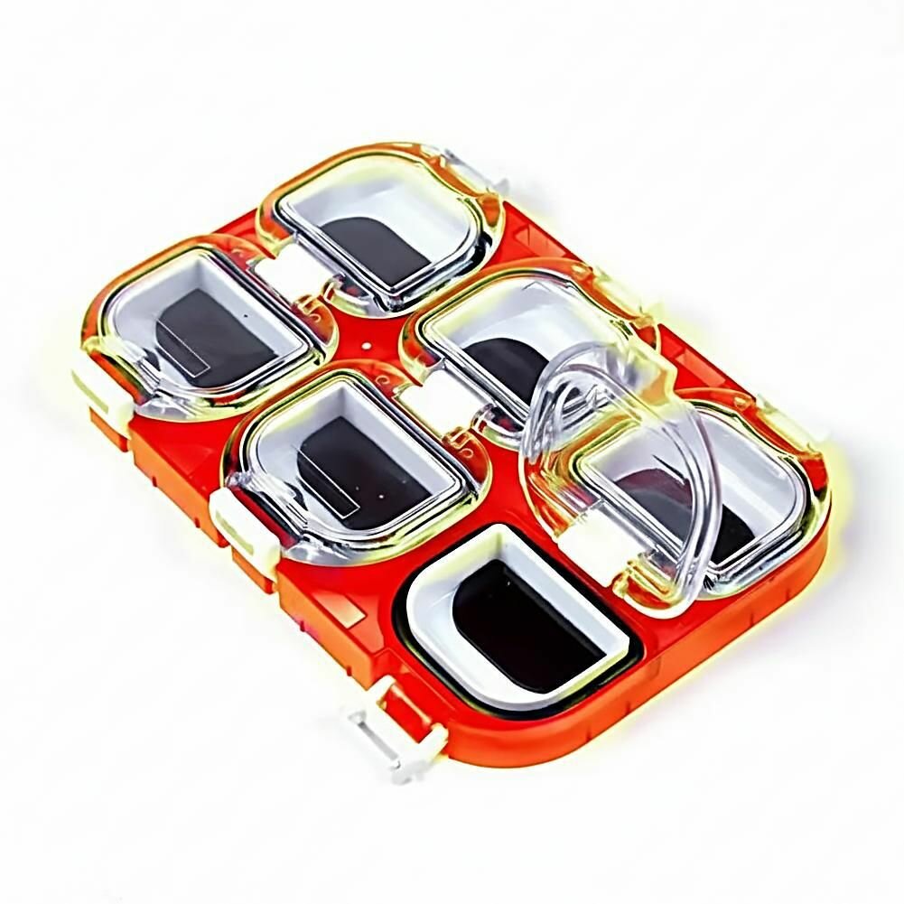 Коробка для рыболовных крючков, 6 отделений, с магнитами, водонепроницаемая коробка для принадлежностей для рыболовных снастей