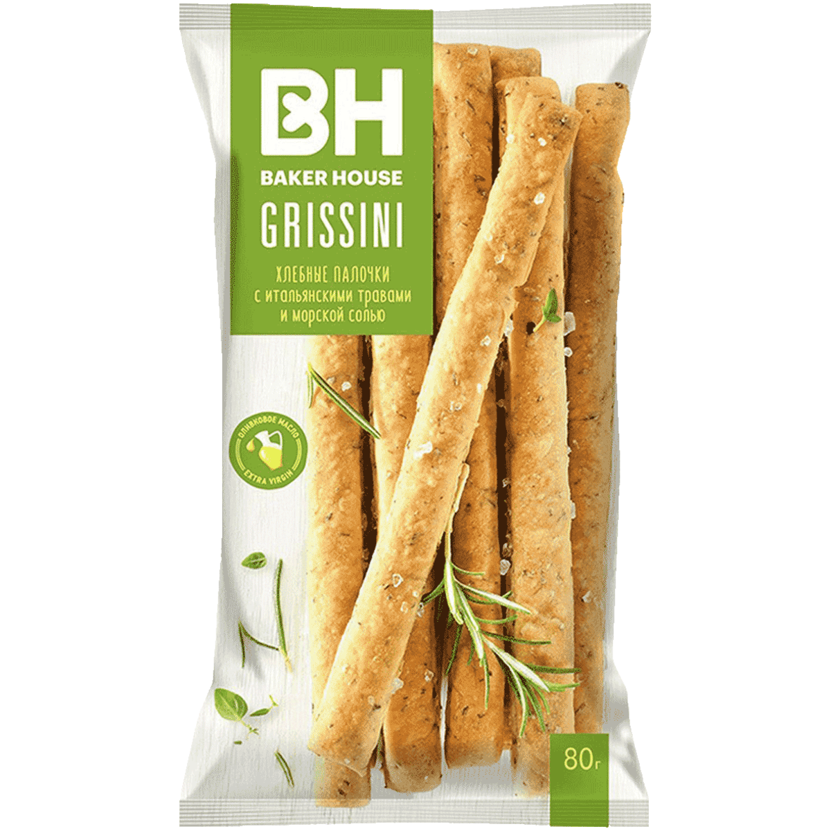 Хлебные палочки Baker House Grissini с итальянскими травами 80 г