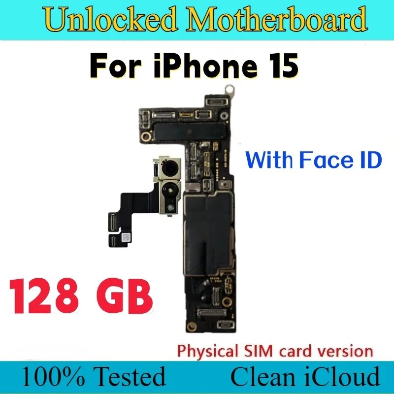 Полностью протестированная материнская плата для iPhone 15 Pro Max 15 Plus с 15 128G Face ID