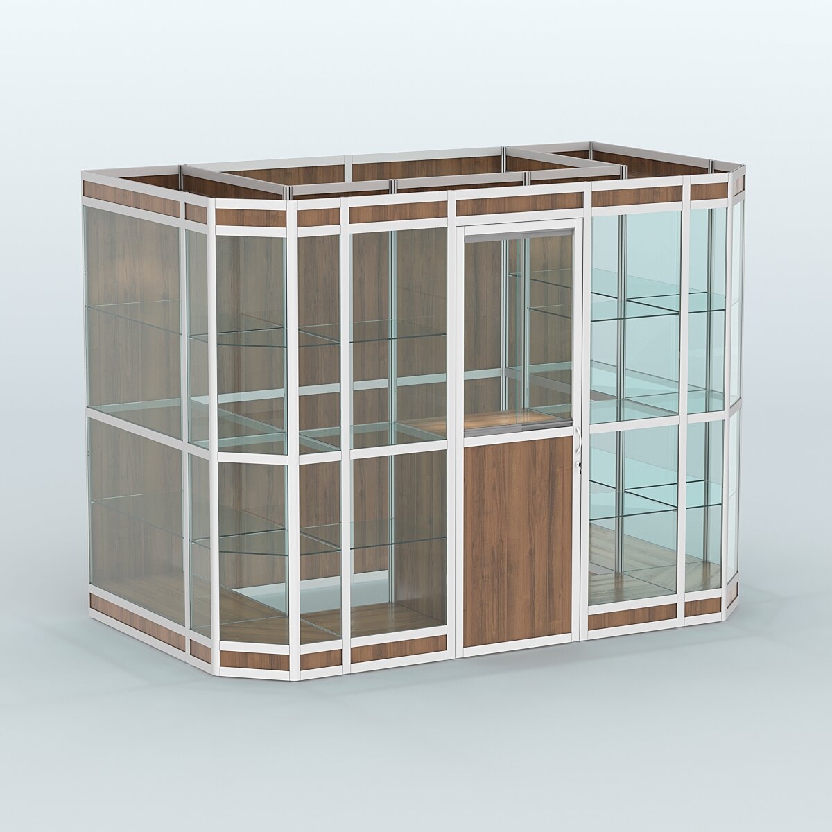 Павильон из профиля пристенный №10в (4,05 кв. м), Орех