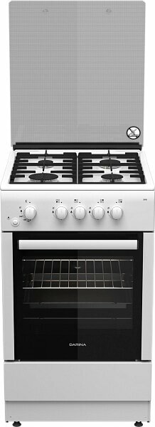 Газовая плита DARINA F1 3110 W, белый, эмаль, газ-контроль, 4 конфорки