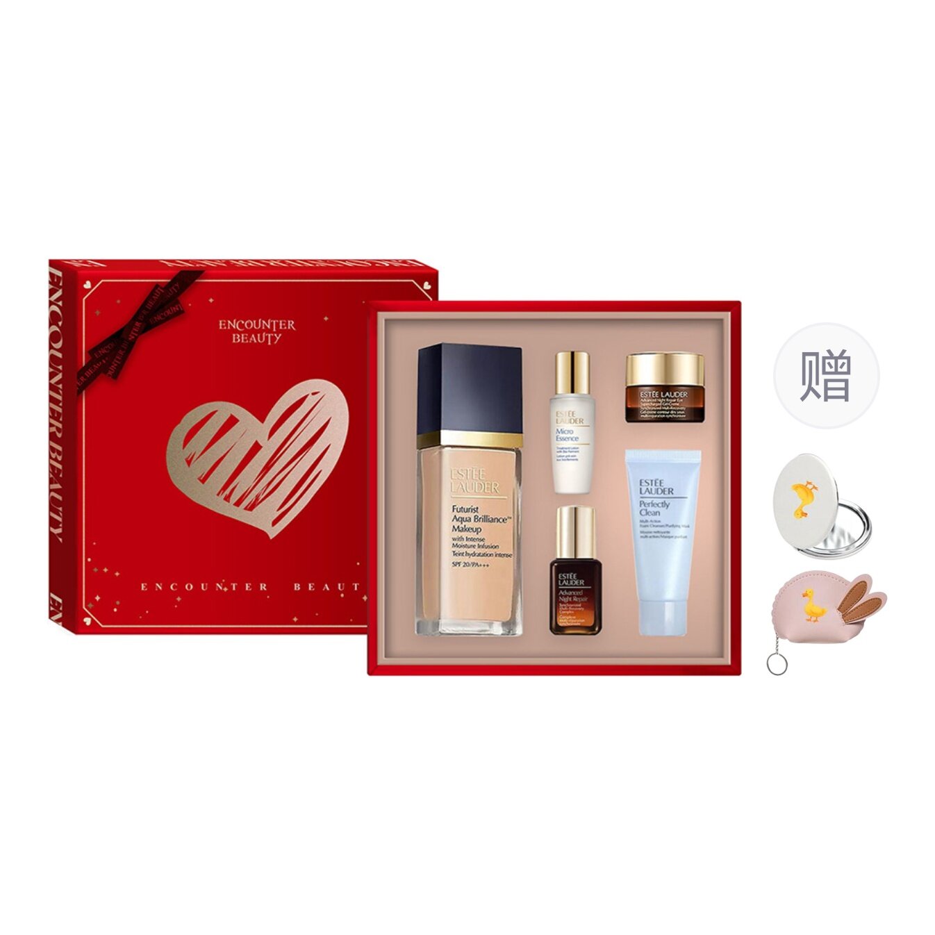 Тональный крем женский ESTEE LAUDER Qinshui жидкий, набор All Star в подарочной коробке, 5 предметов, Brand-New Hydrating Liquid Foundation 2CO Celebrity Seven-Piece Set Gift Box Set