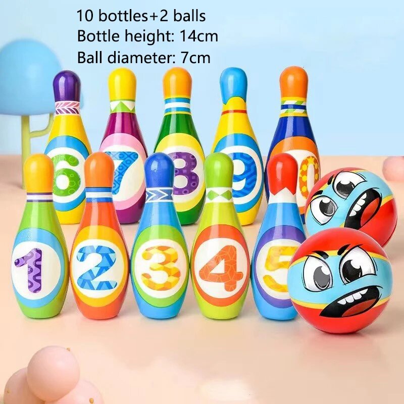 Детские наборы игрушек для боулинга, забавные развивающие игры для малышей, безопасные мягкие булавки и шарики из искусственного хлопка для боулинга, детские виды спорта на открытом воздухе в помещении