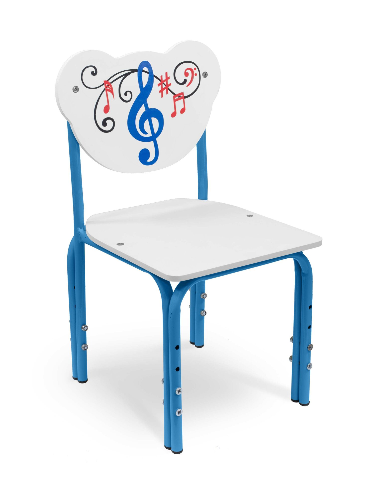 Стульчик детский растущий Нотка белые на синем