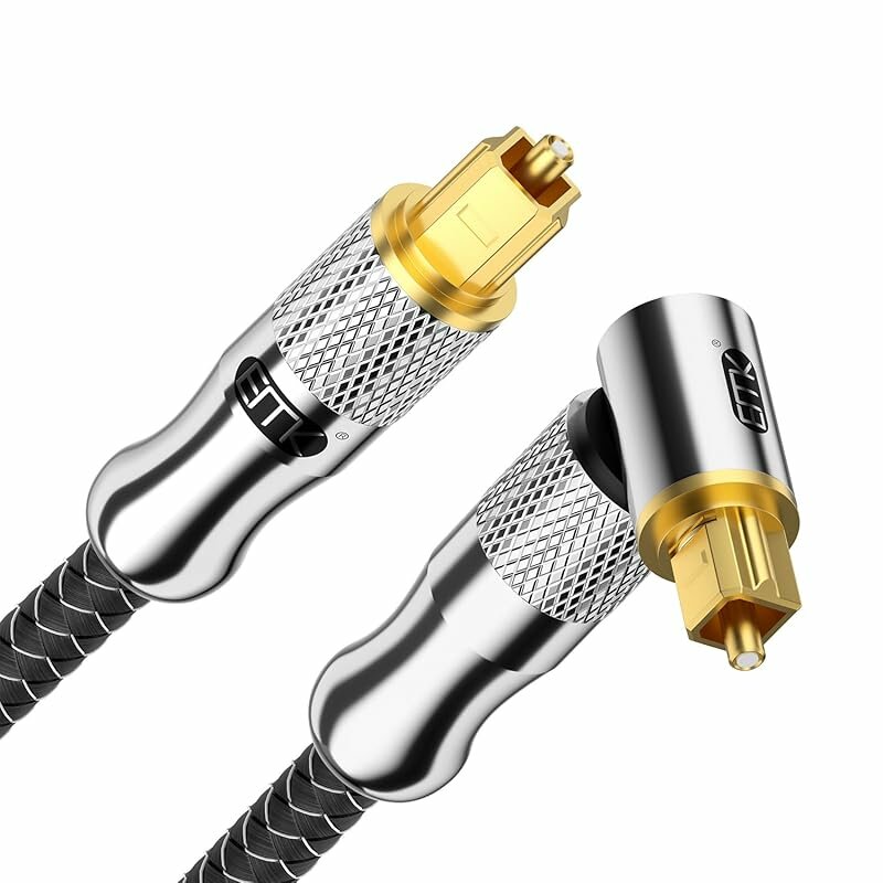 EMK Премиум 24K Позолоченный Оптический Кабель Правого Угла 90 к Toslink 1.2M/4Ft, 360 Вращающийся для саундбаров, телевизоров и др.