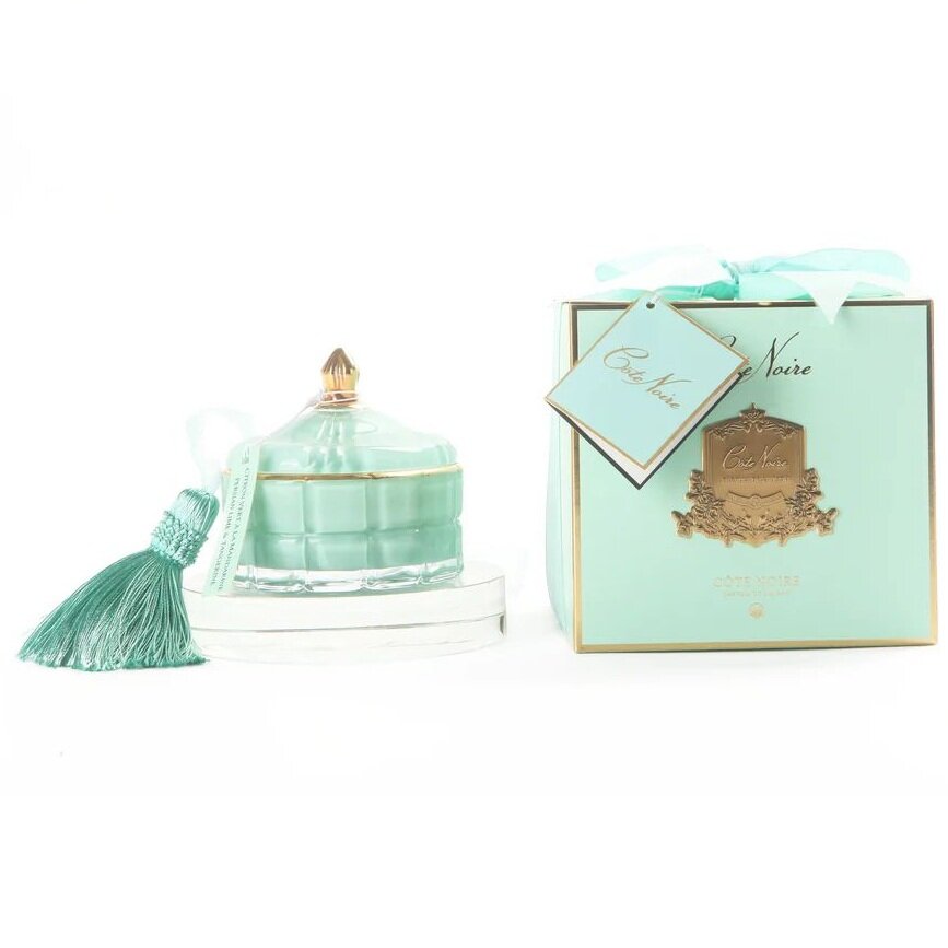 Ароматическая свеча Côte Noire Persian Lime Tiffany Blue & Gold Art Deco Candle GML45001