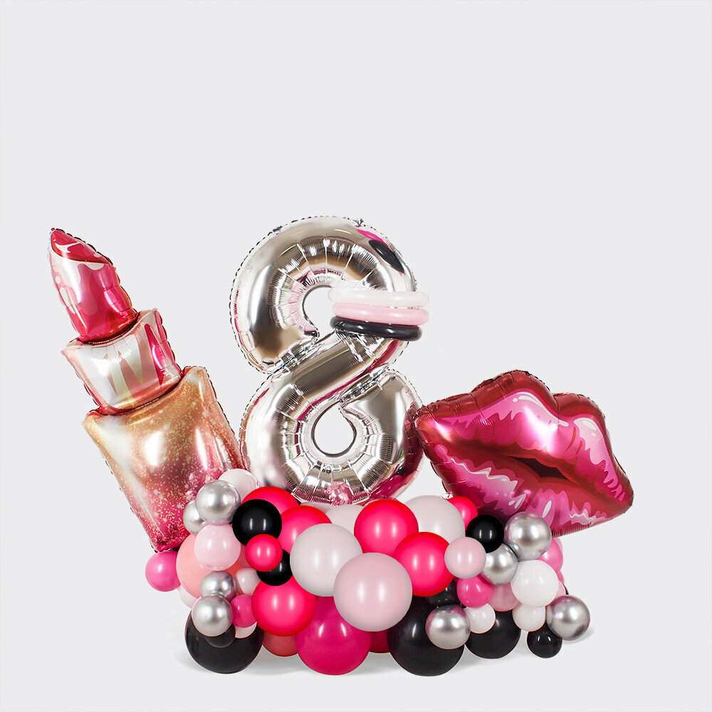 Композиция из шаров "Истинная леди" с цифрой