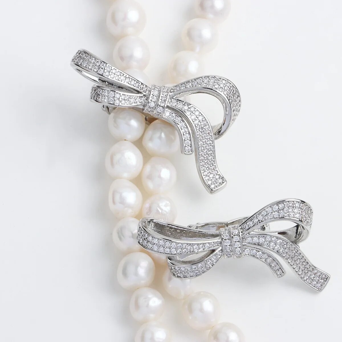 Застежка-клипса LIJIEMEI в виде банта YWXY-A264-silver