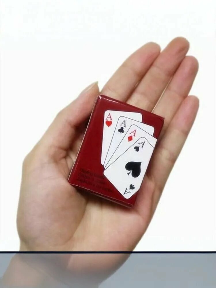 Мини-карты игральные, 54 штуки в колоде, ламинированный картон