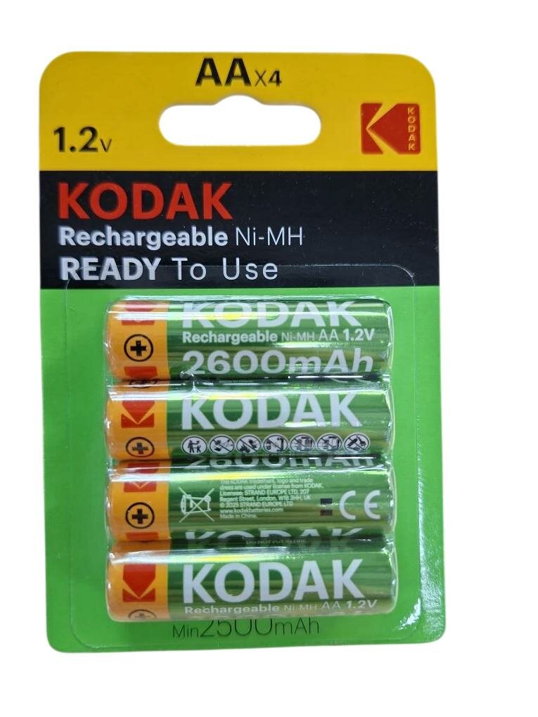Аккумулятор Kodak AA 2600mAh Ready-to-Use Ni-Mh 1.2v BL4 , 4шт.