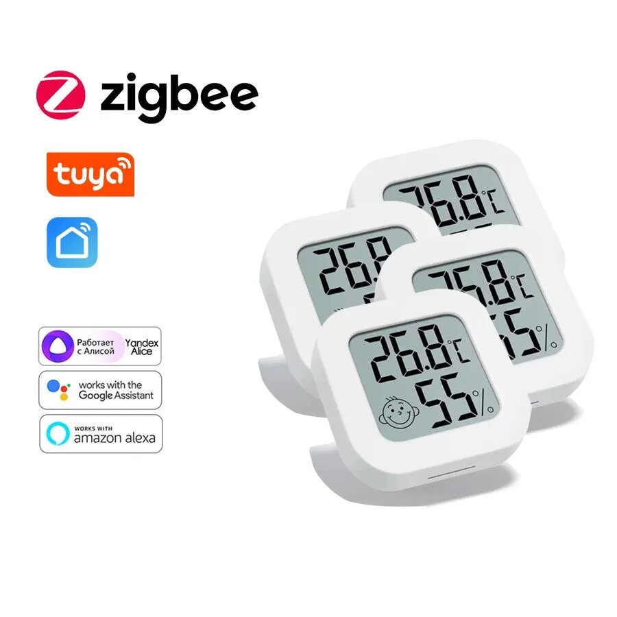 Zigbee 3.0 Датчик температуры и влажности С экраном