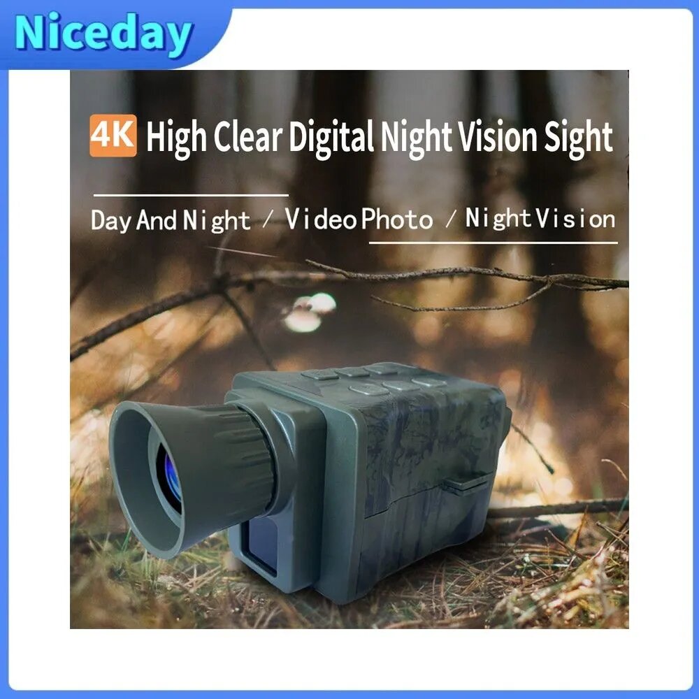 Камера ночного видения, монокуляр, 5-кратный зум, 4K для охоты