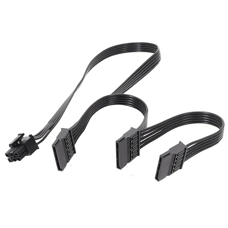 Кабель питания жесткого диска CORSAIR 6Pin To 3*SATA 15Pin Tpye-B, черный