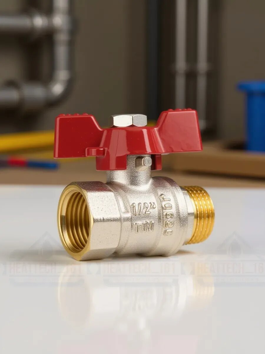 1 шт Кран шаровый никелированный 1/2" ВН-НР BV204-2N Г/Ш гайка-штуцер