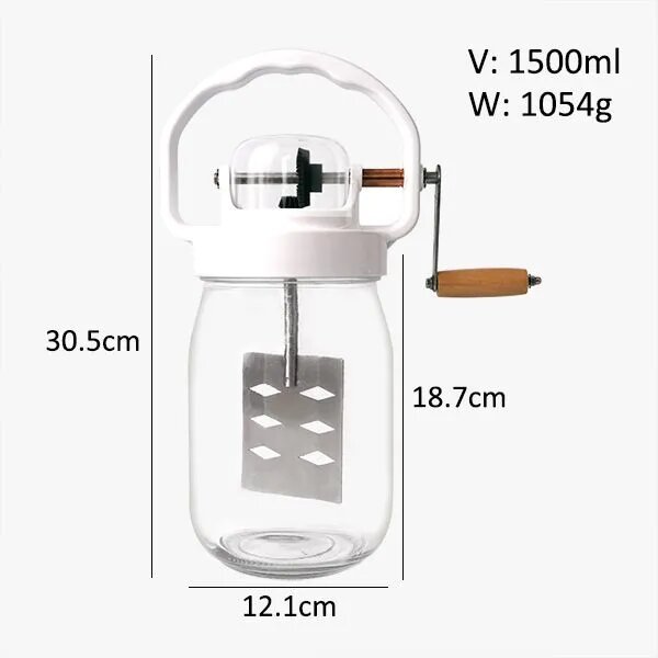Маслобойка ручная, ручной вспениватель молока, стеклянный кувшин, 1500 мл