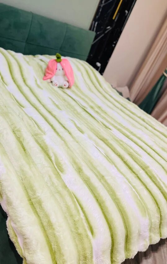 Плед теплый евро 200х220 пушистый травка