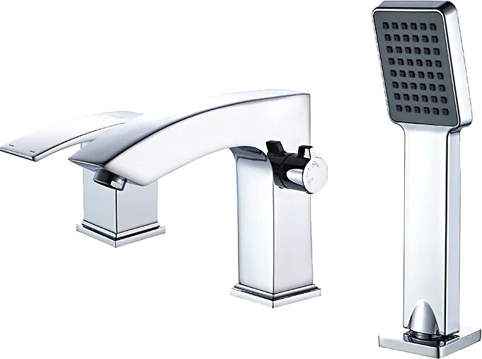 Смеситель на борт ванны Ledeme L1198 С внутренней частью, встраиваемый, с душевой лейкой, хром, глянцевый, латунный, смеситель для ванны с душем, рычажный