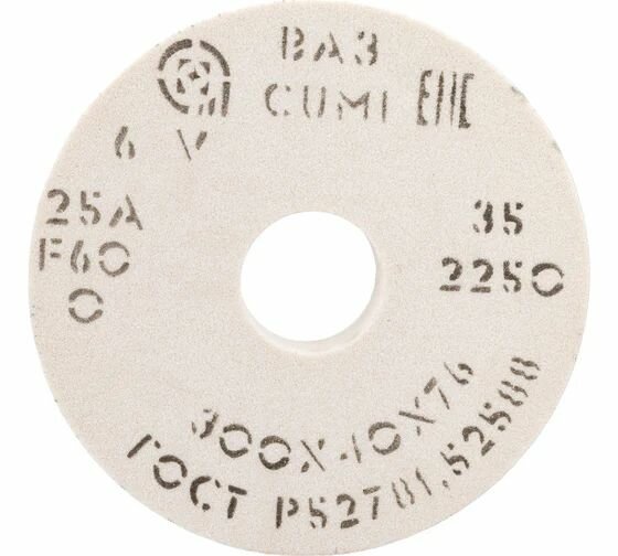 Круг шлифовальный 1 (300x40x76 мм, 25А, F60 O 6 V 2250) ОАО Волжский абразивный завод