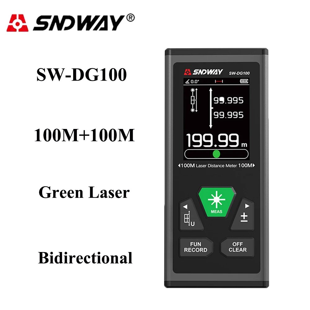 SNDWAY зеленый лазерный дальномер SW-DG60/SW-DG100 200M