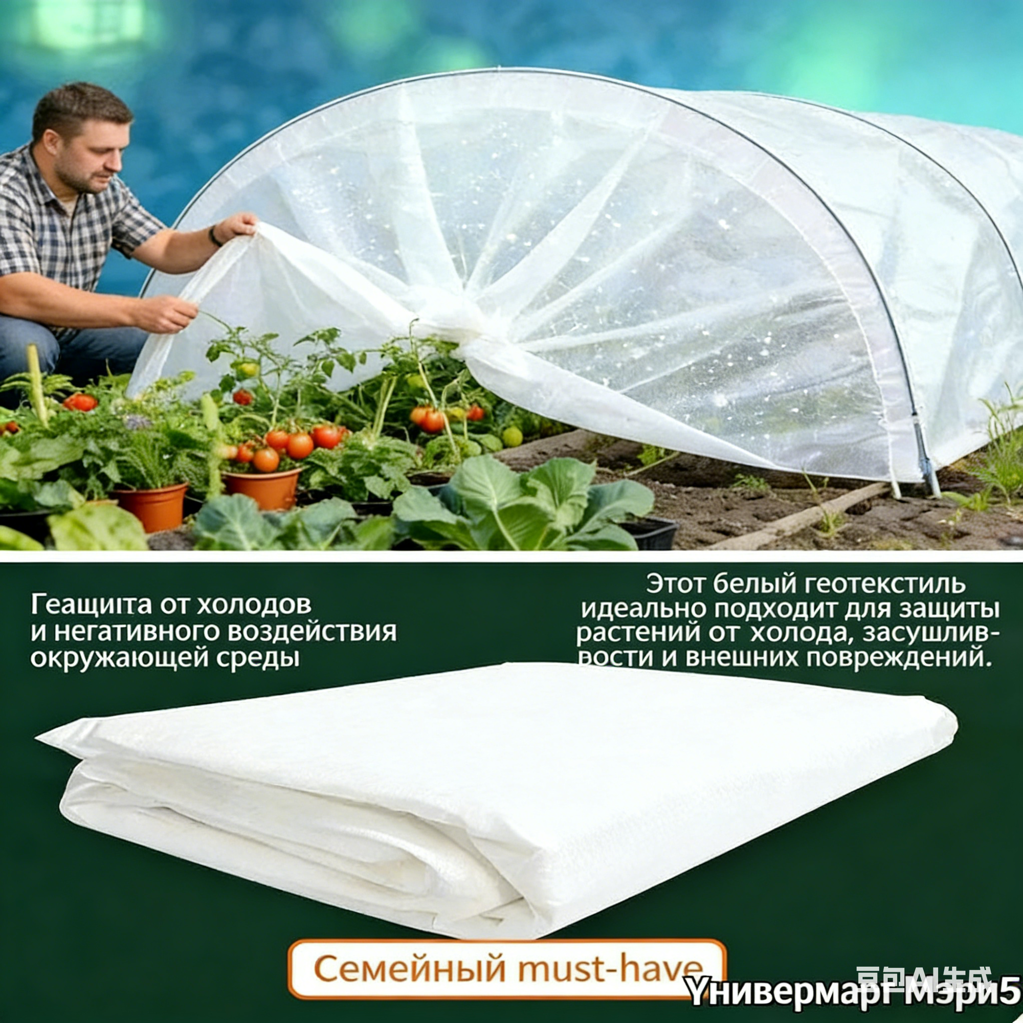 Теплица-парник размером 5х2х1 м, комплект без арок, для дачи и сада, легкая сборка, защита растений.