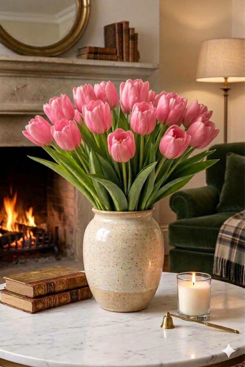 Искусственные цветы тюльпаны 10 шт, для декора, розовые, премиум качество