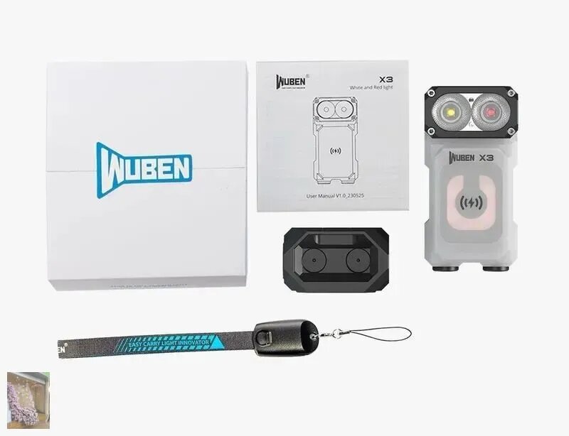 Фонарь ручной WUBEN X3 White and Red light, светодиодный, с USB зарядкой, красный свет