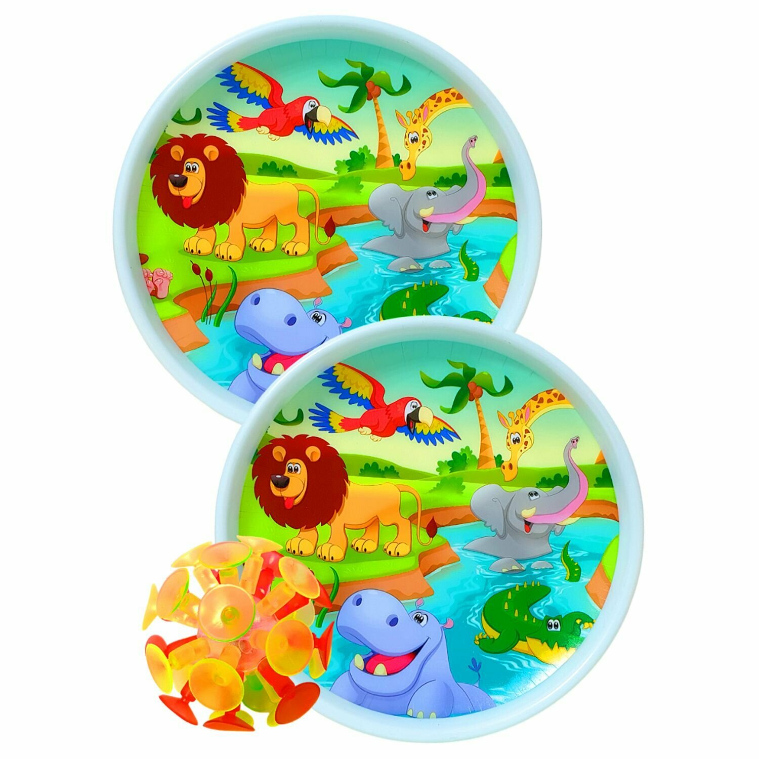 Игровой набор Поймай мяч Кетчбол с тарелками-липучками и светящимся мячиком. Активная игра для детей на улице и дома. Отличный подарок.